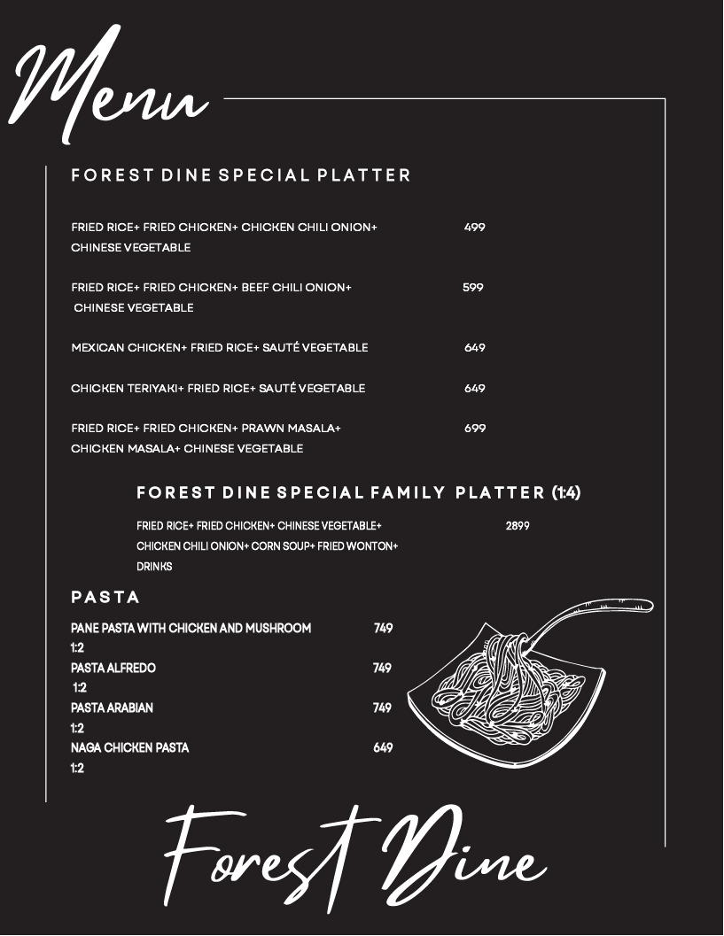 Menu - Arshinagar Resort